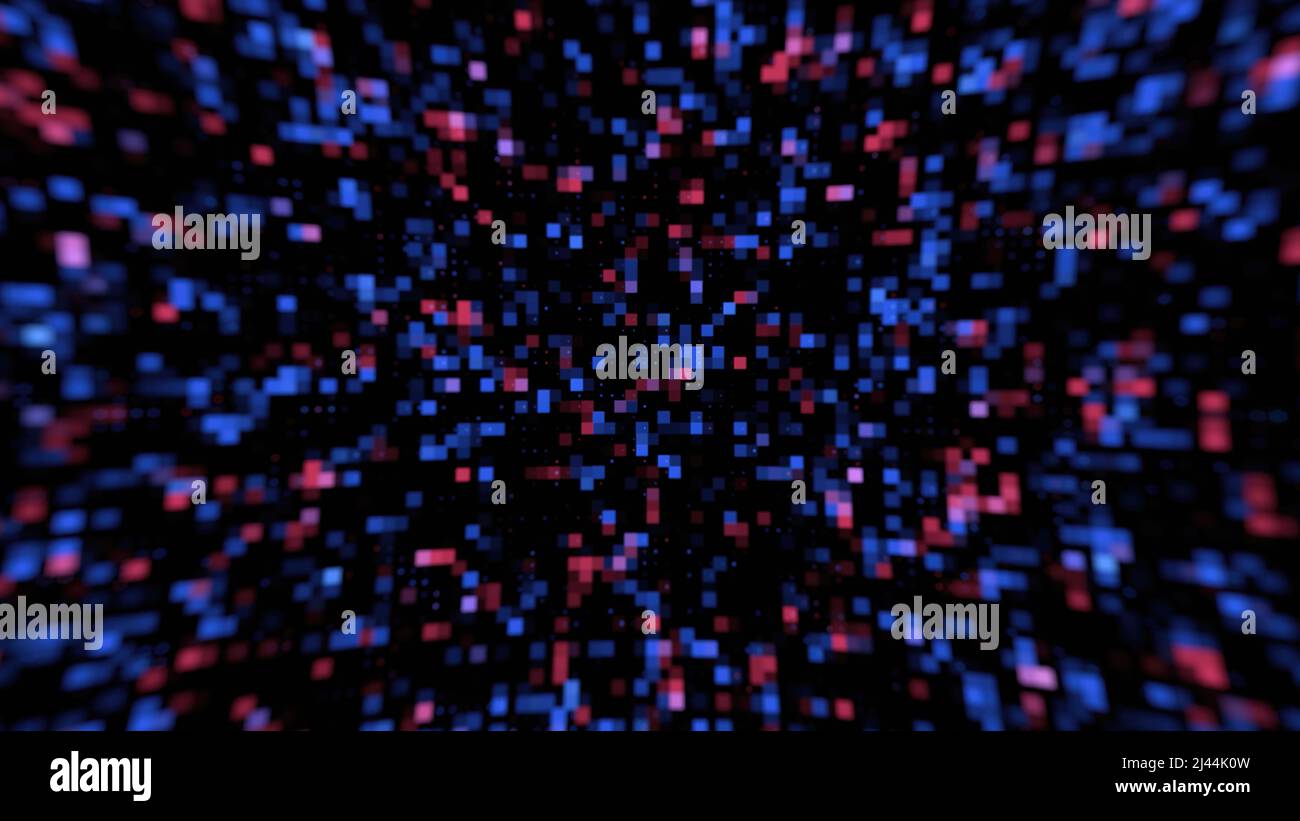 Blue and red block digital background Stock Photo - Alamy