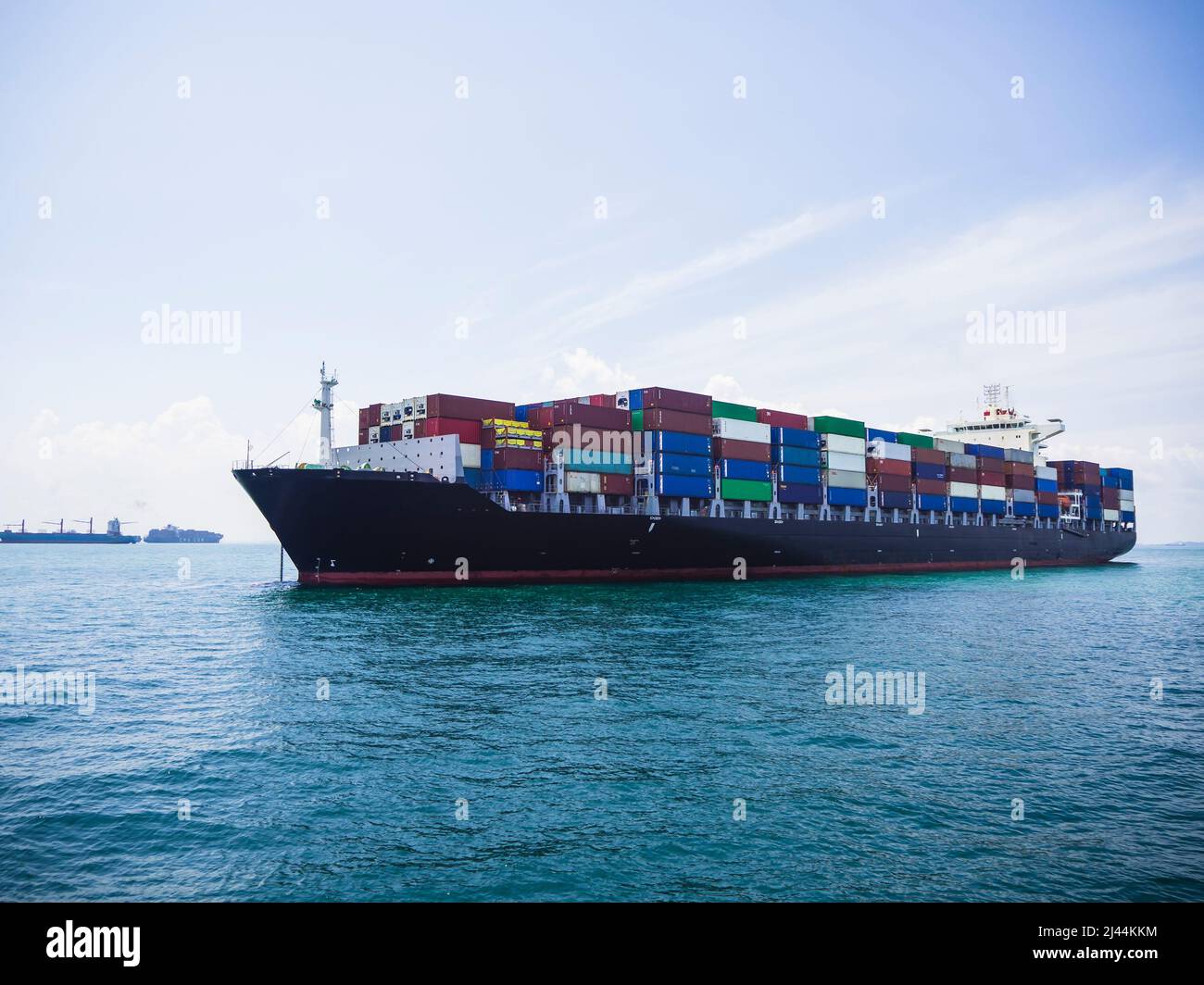A cargo container shipping vessel in the sea Stock Photo - Alamy