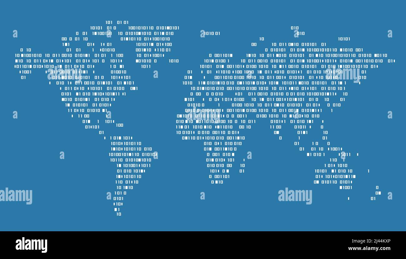 World map of binary computer code Stock Vector Image & Art - Alamy