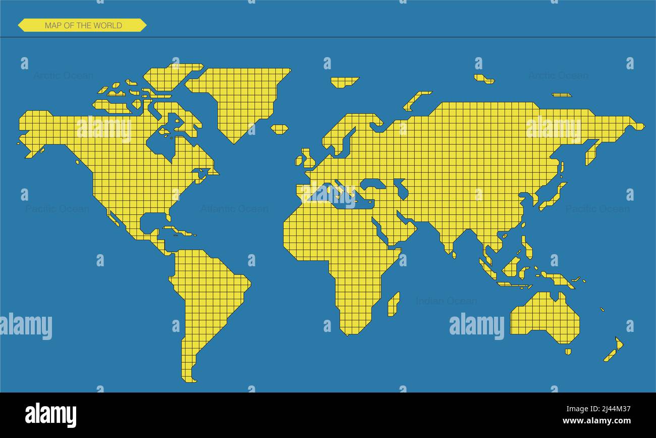 simple straight line map of the world, vector background Stock Vector ...