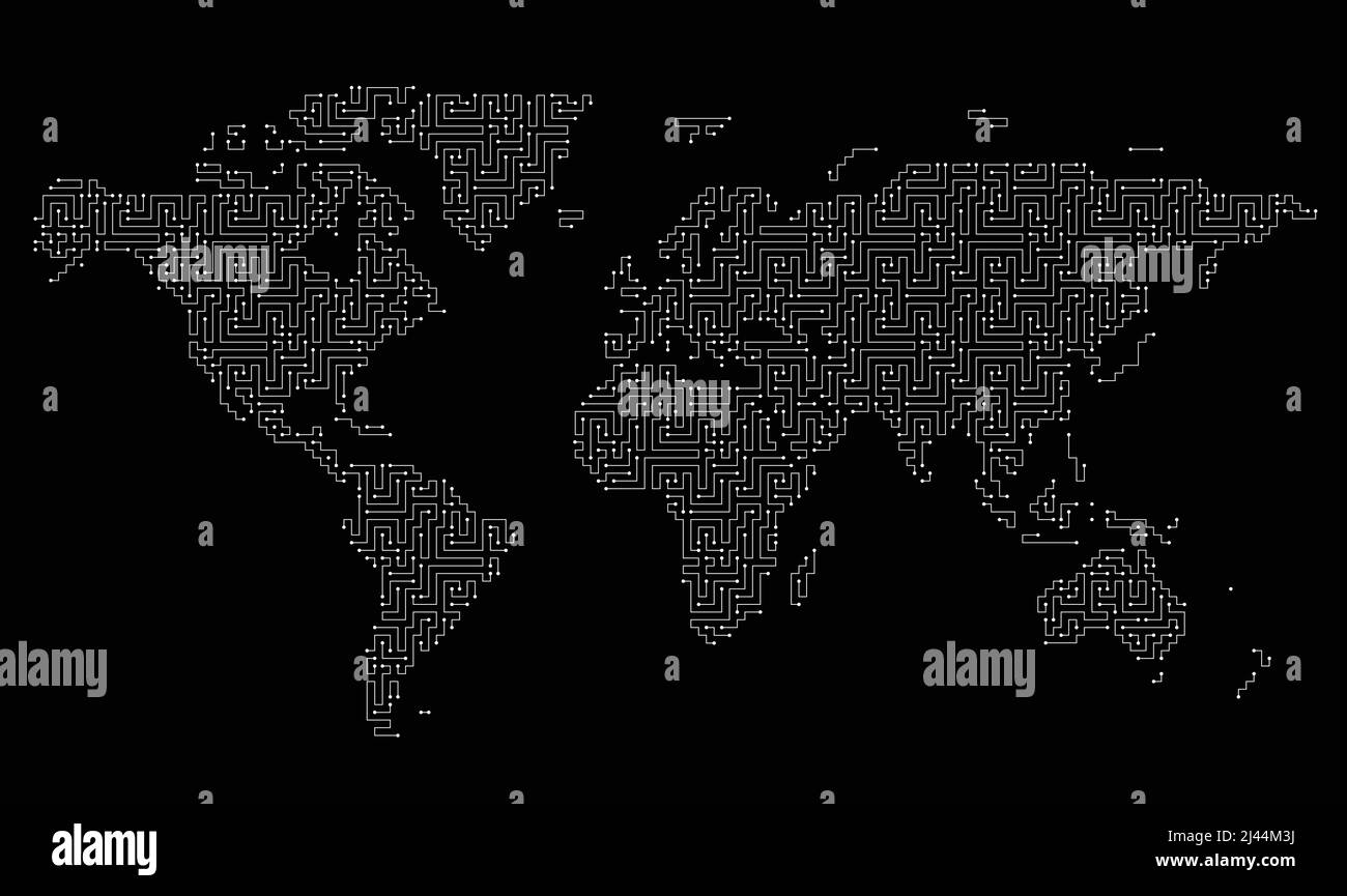 Maze map of the world . Earth map. Vector illustration Stock Vector ...