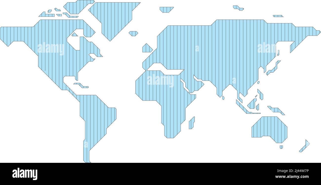 simple straight line map of the world, vector background Stock Vector ...