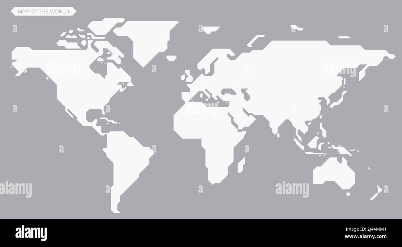 simple straight line map of the world, vector background Stock Vector ...