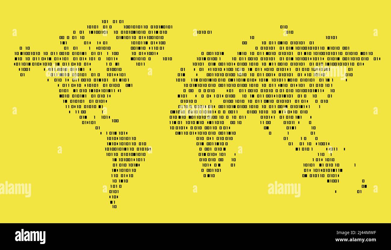 World map of binary computer code Stock Vector Image & Art - Alamy