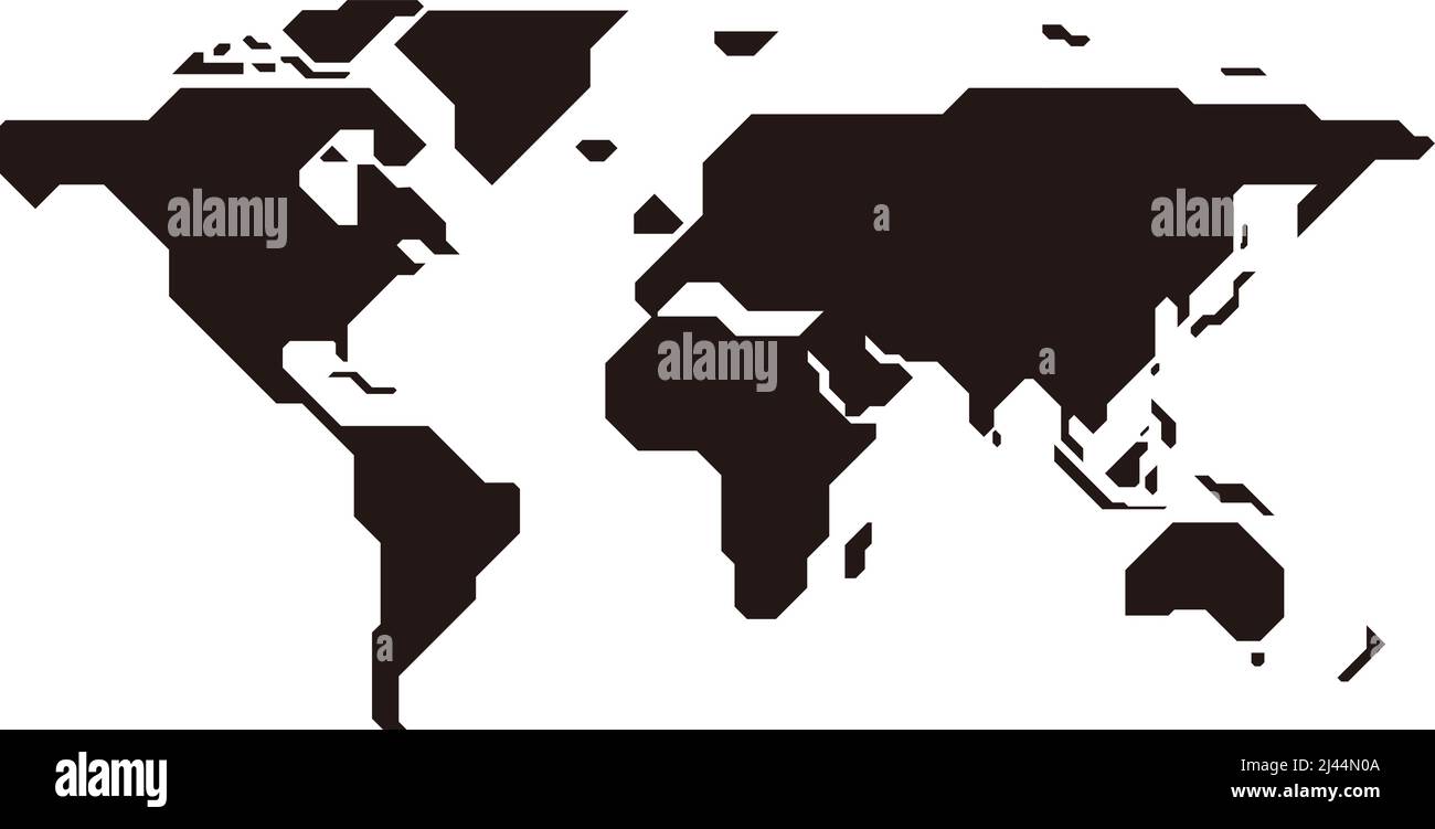simple straight line map of the world, vector background Stock Vector ...