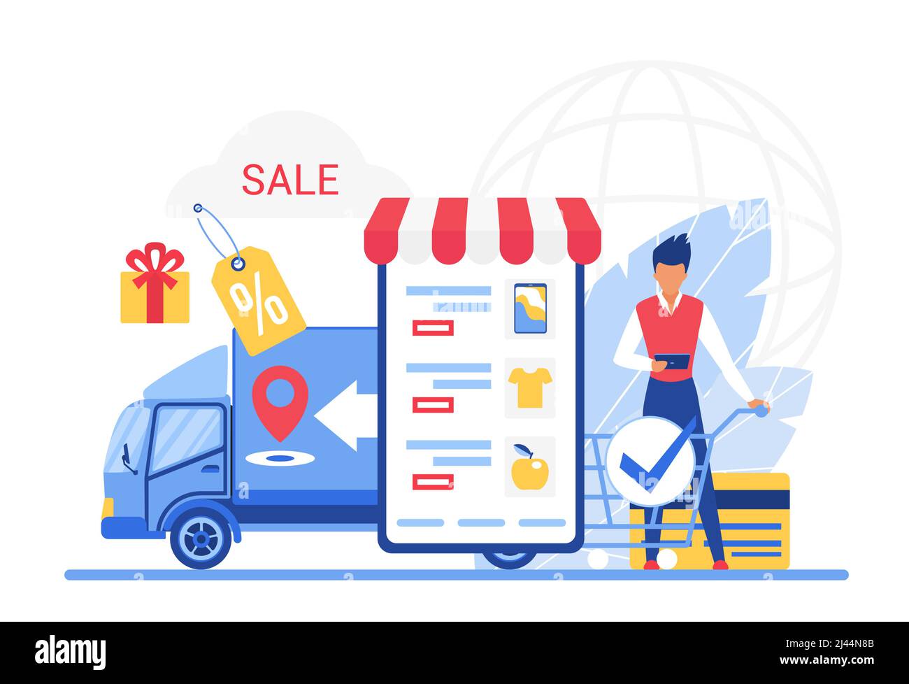 Online shopping application customer store. Sale purchaising products ...