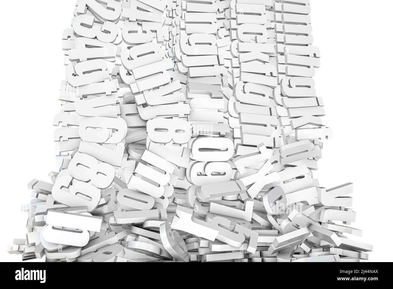 falling letters isolated on white background 3d illustration Stock ...