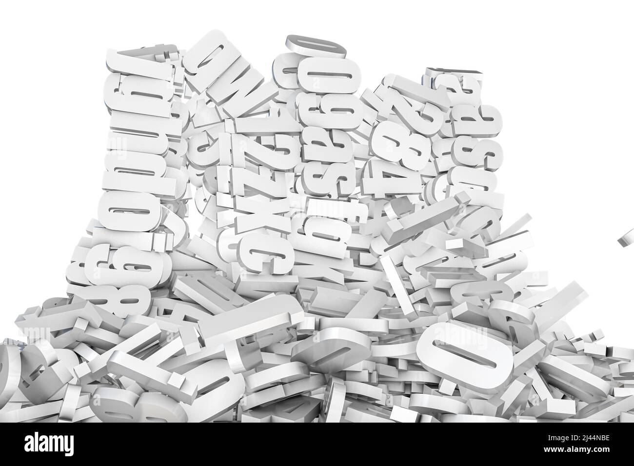 falling letters isolated on white background 3d illustration Stock ...