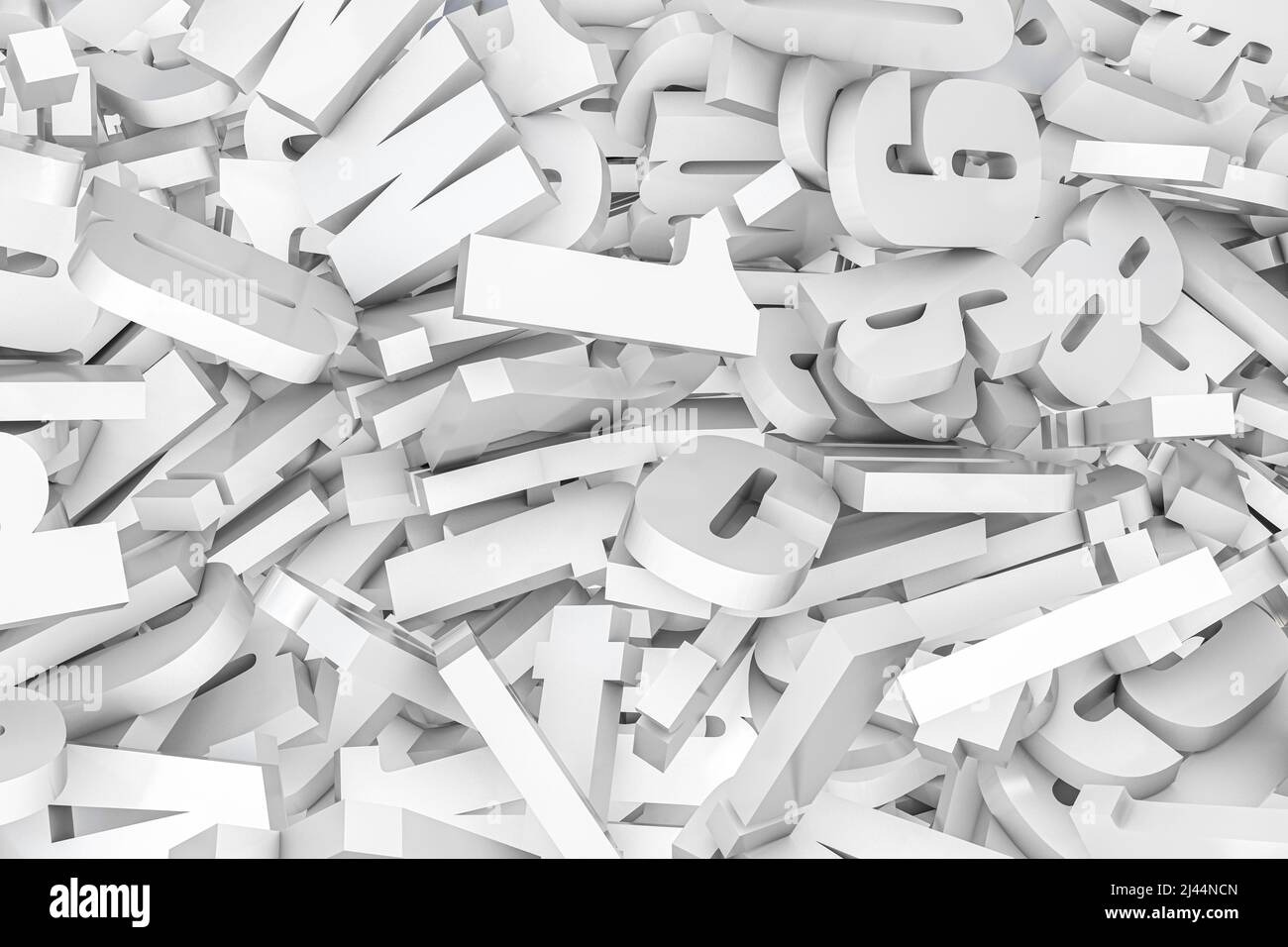 falling letters isolated on white background 3d illustration Stock ...