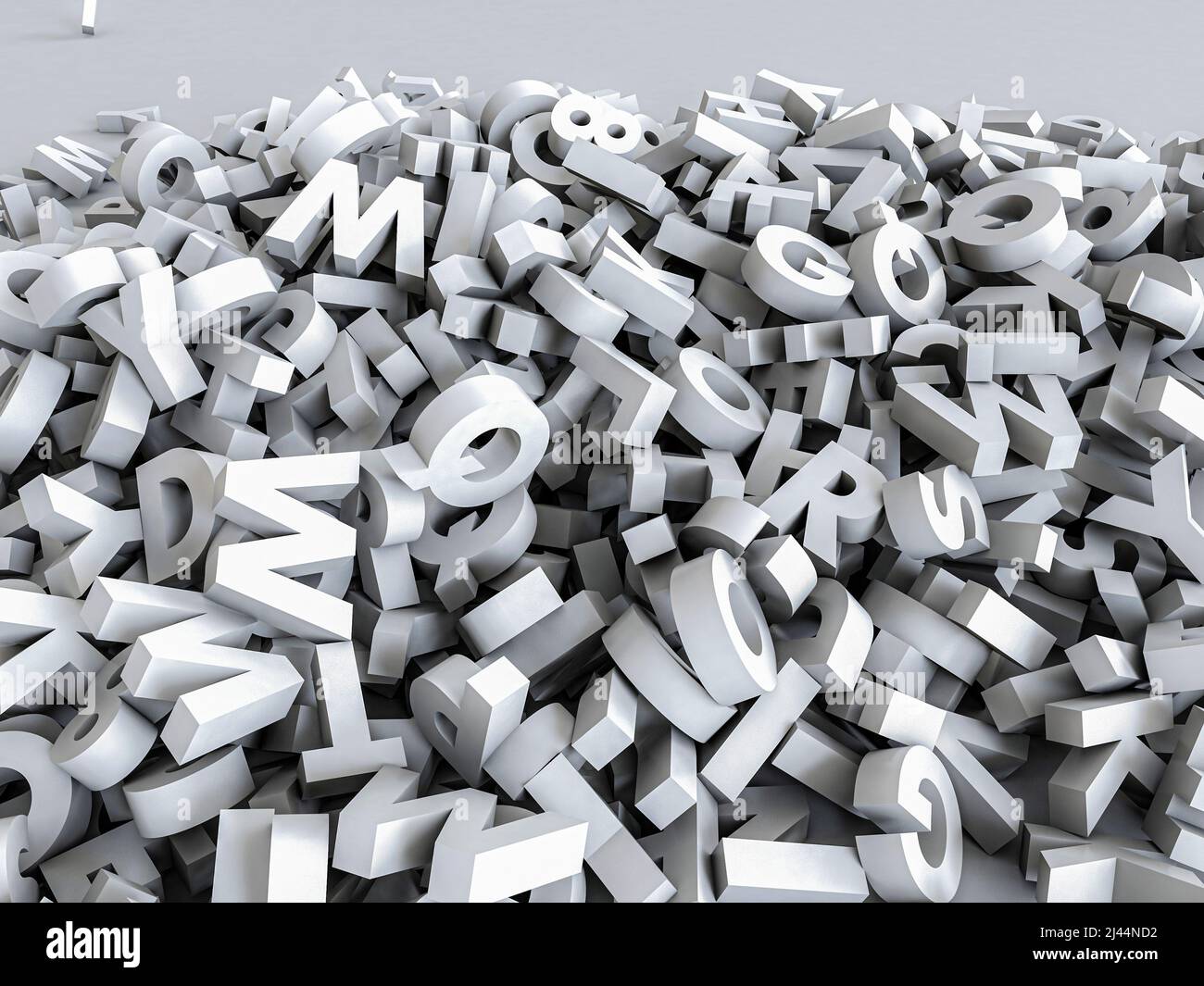 falling letters isolated on white background 3d illustration Stock ...