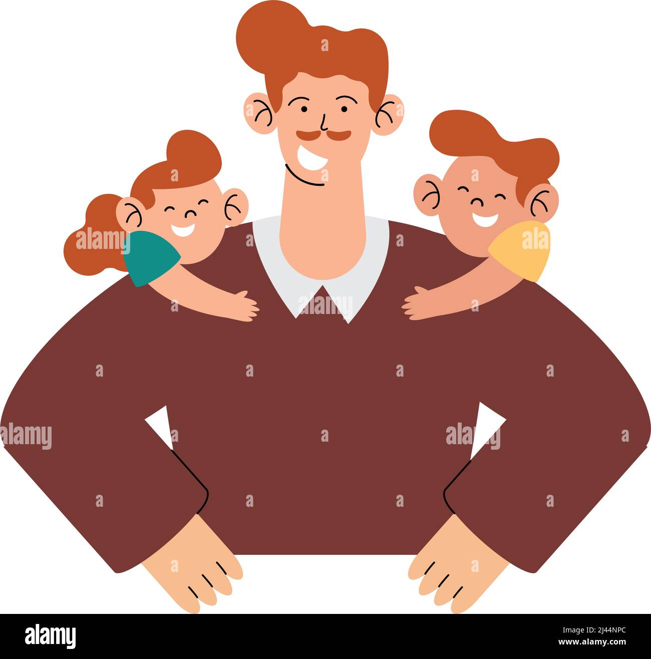 Kids hugging father Cut Out Stock Images & Pictures - Alamy