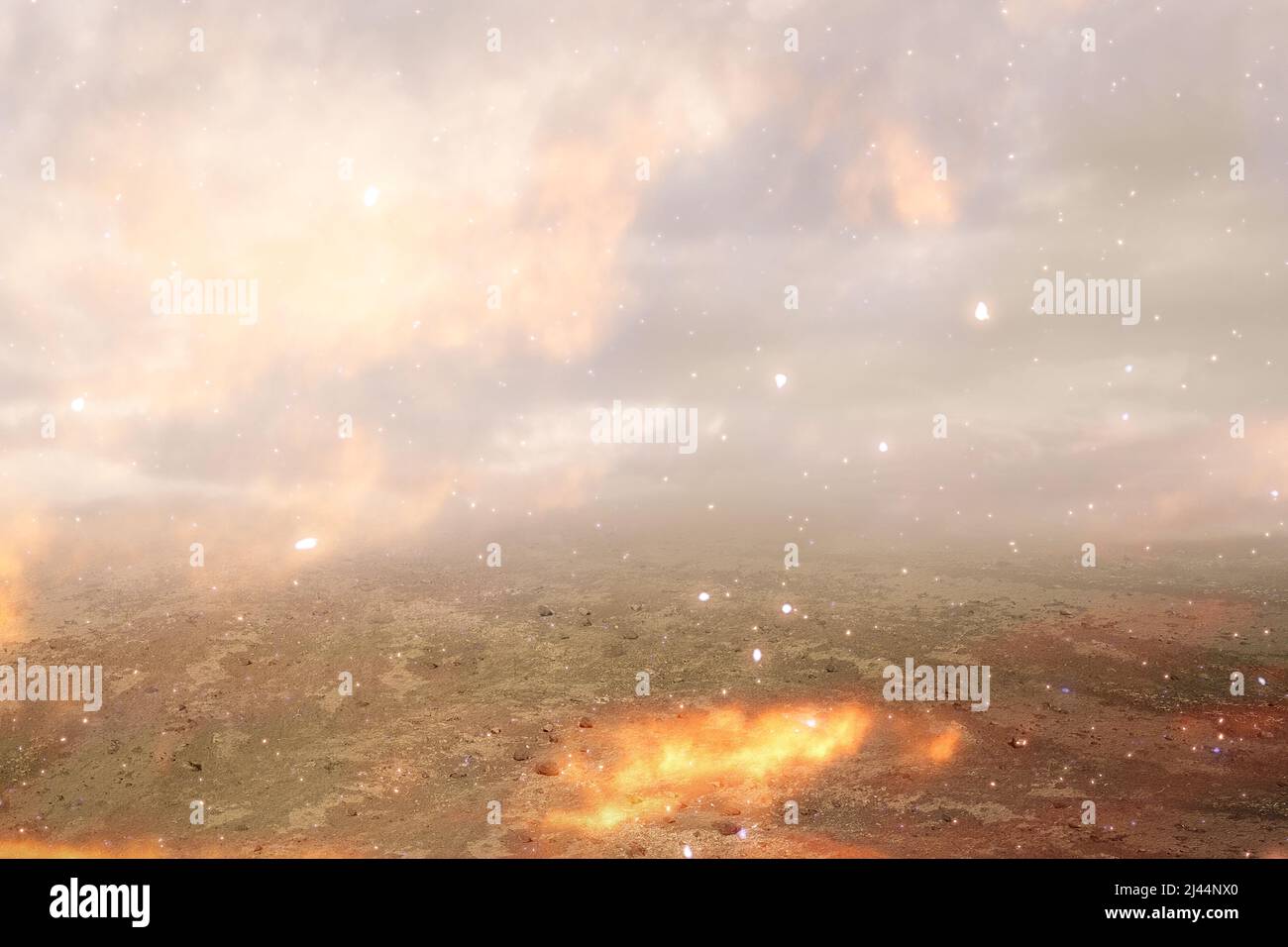 Explosion with sparks and hot smoke on the ground Stock Photo - Alamy