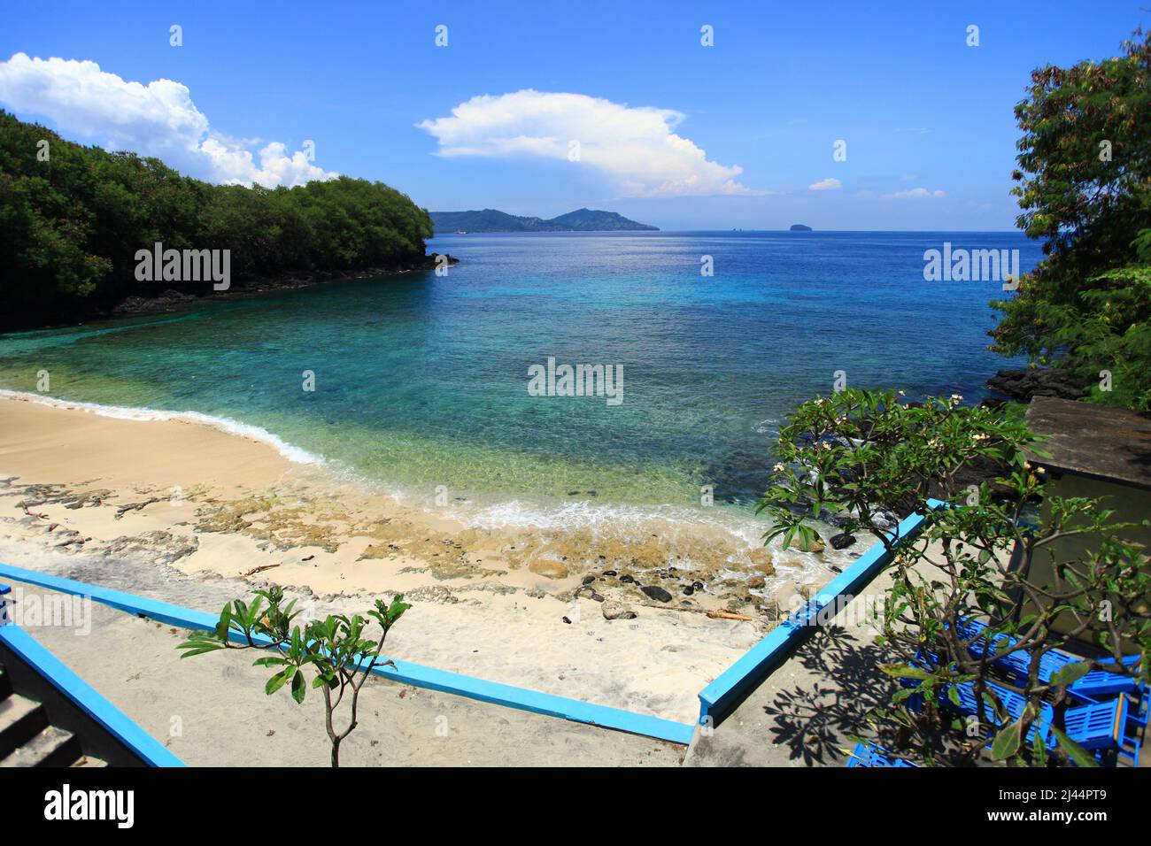 Blue Lagoon Beach in Padangbai, East coast of Bali, Indonesia known for ...