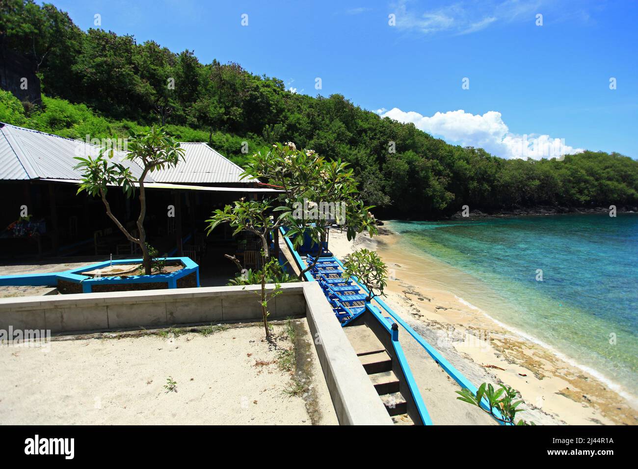 Blue Lagoon Beach in Padangbai, East coast of Bali, Indonesia known for ...