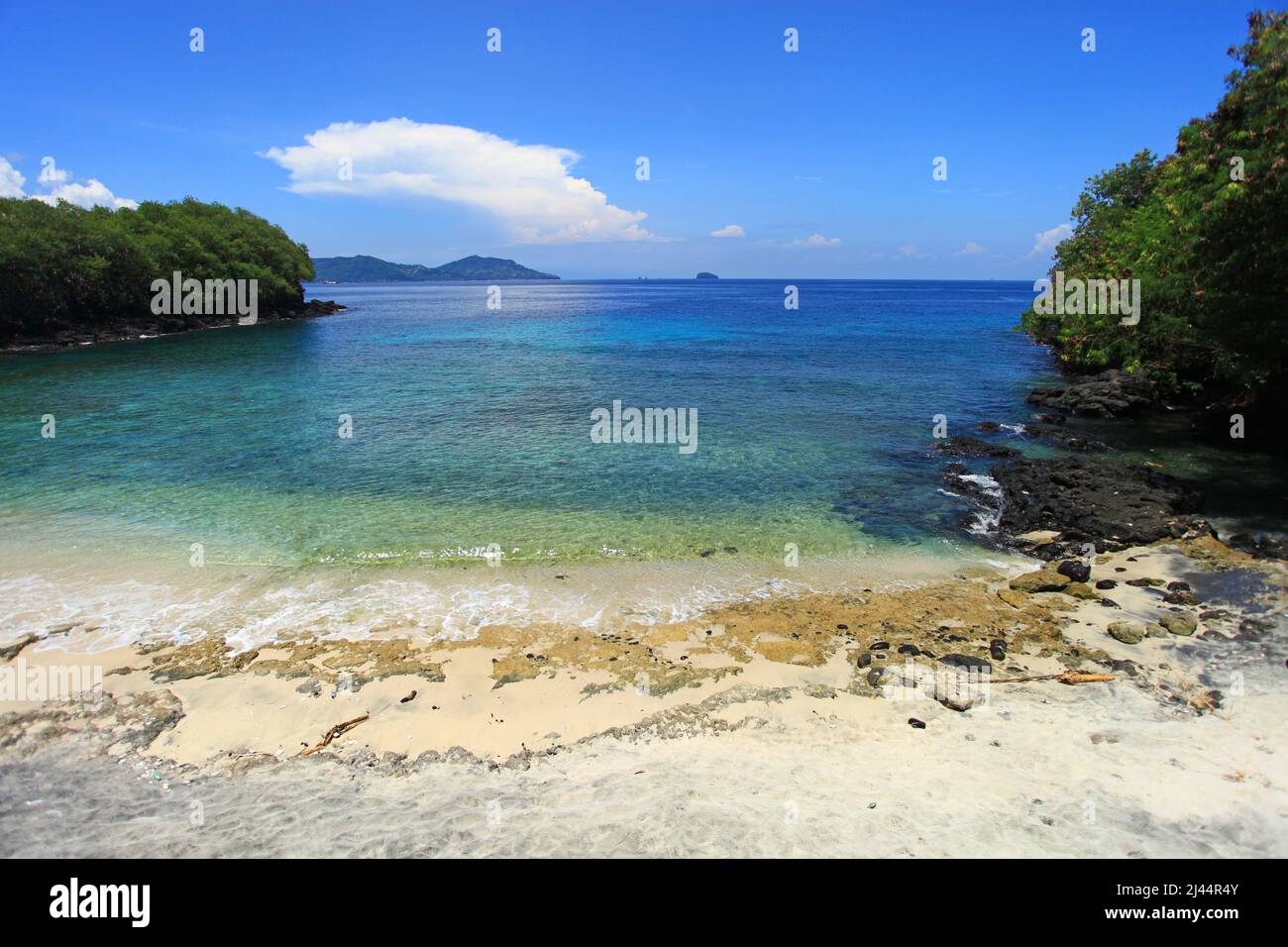 Blue Lagoon Beach in Padangbai, East coast of Bali, Indonesia known for ...