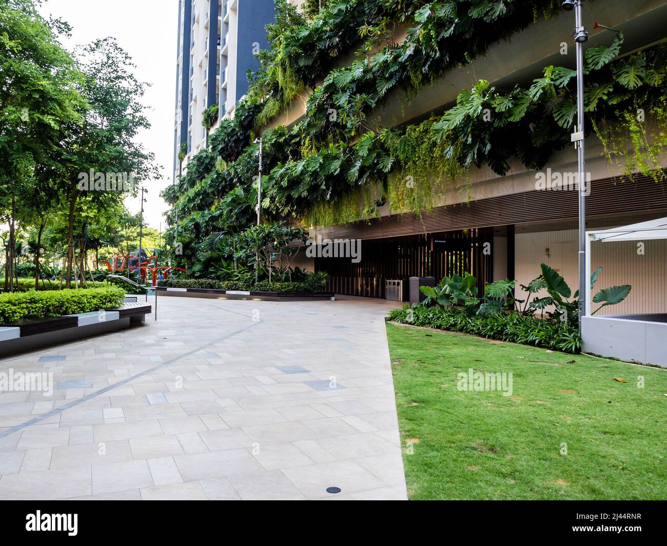 Modern and green open space in a residential neighbourhood in the city ...