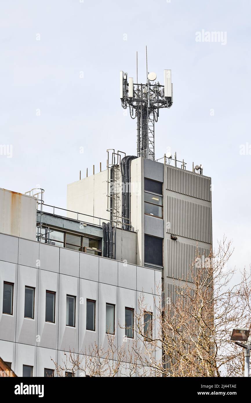 Telecommunications antennae and equipment on top of the Post Office ...