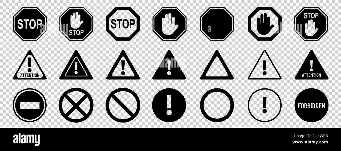 Stop sign on road Stock Vector Images - Alamy