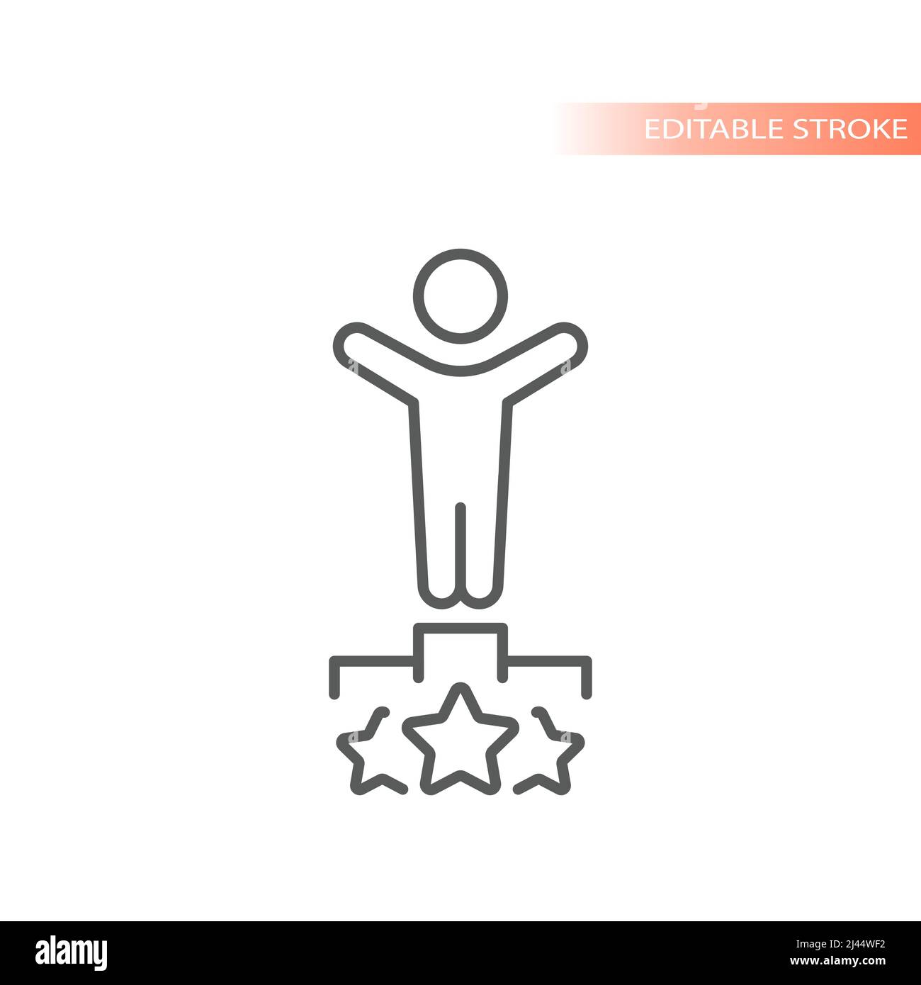 Business winner line vector icon. Achievement podium stage first place ...