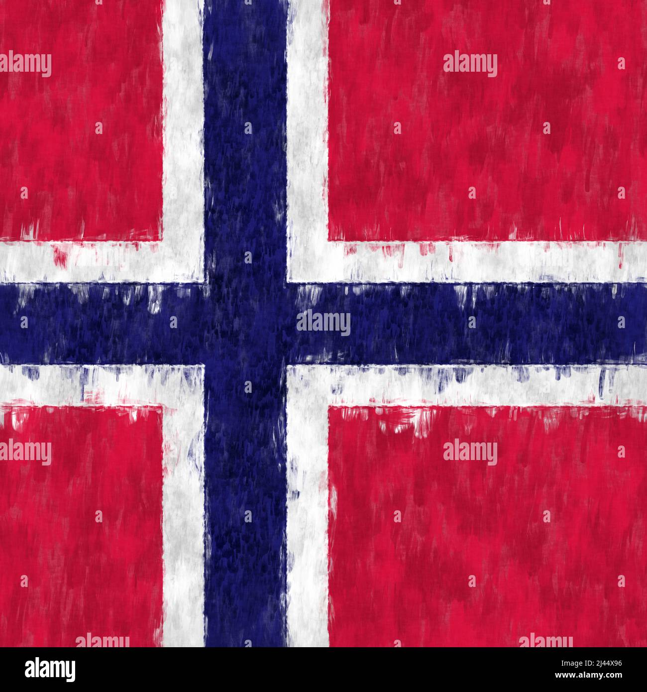 Norway oil painting. Norwegian emblem drawing canvas. A painted picture ...