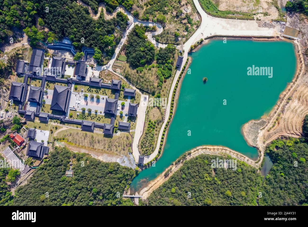 FUQING, CHINA - APRIL 6, 2022 - An aerial view shows a panoramic view ...