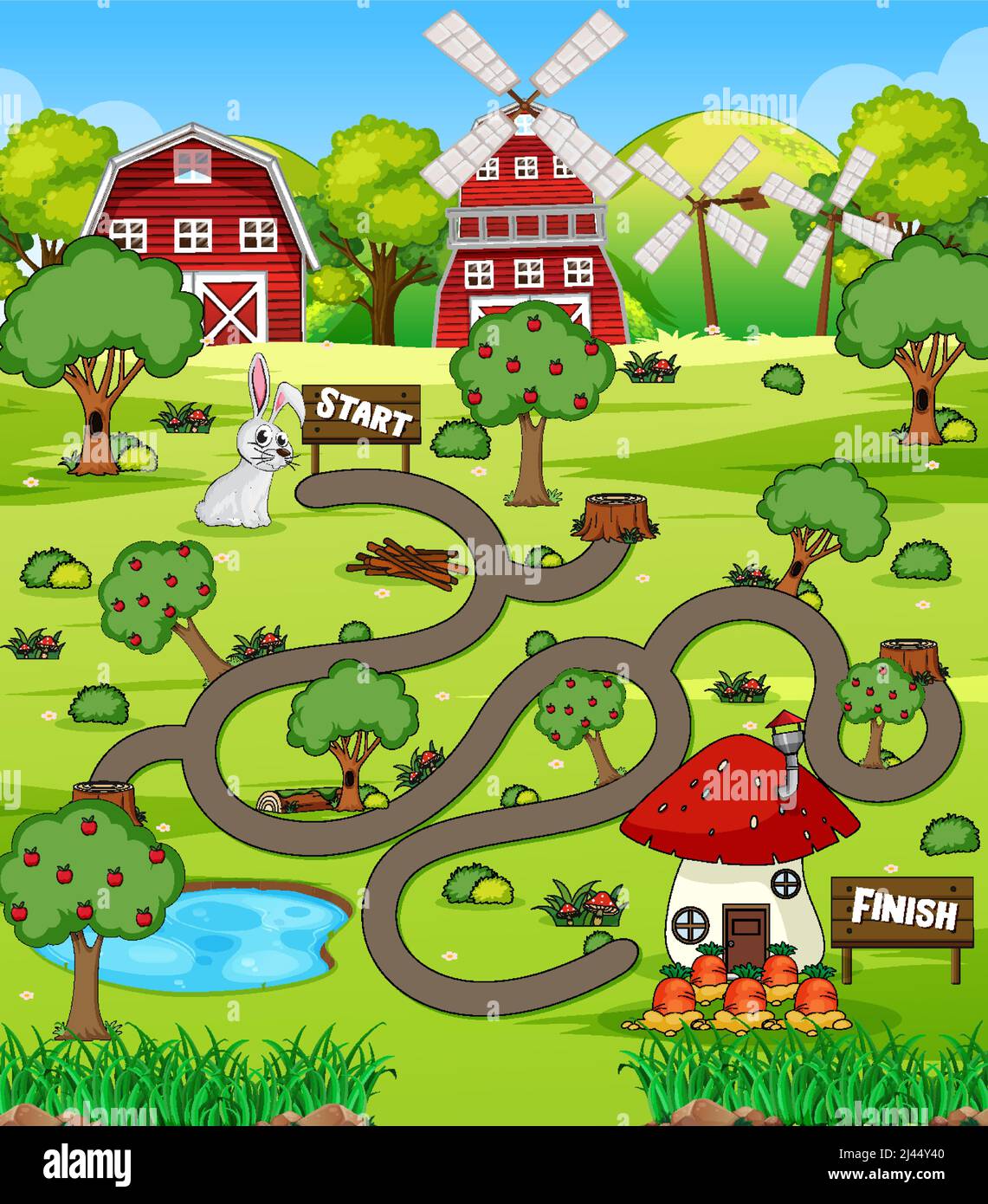 A farm boardgame template illustration Stock Vector Image & Art - Alamy