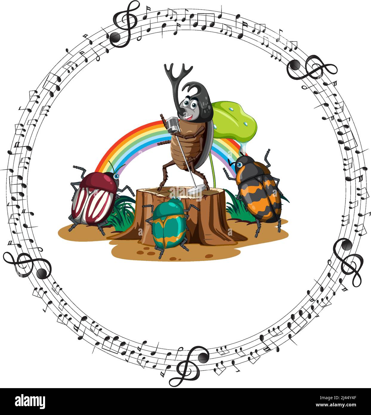 Cartoon beetle music band illustration Stock Vector Image & Art - Alamy