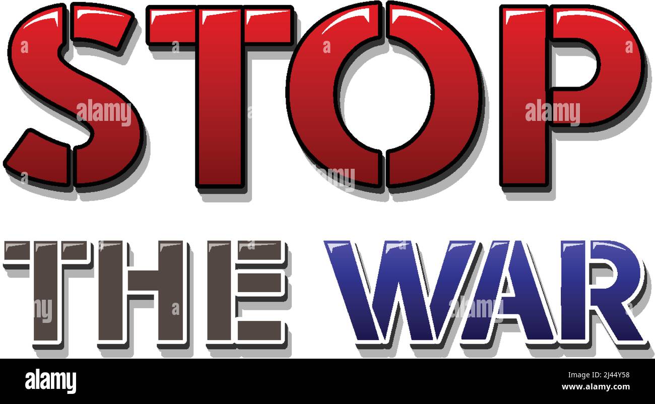 Font design with word Stop the war illustration Stock Vector Image ...