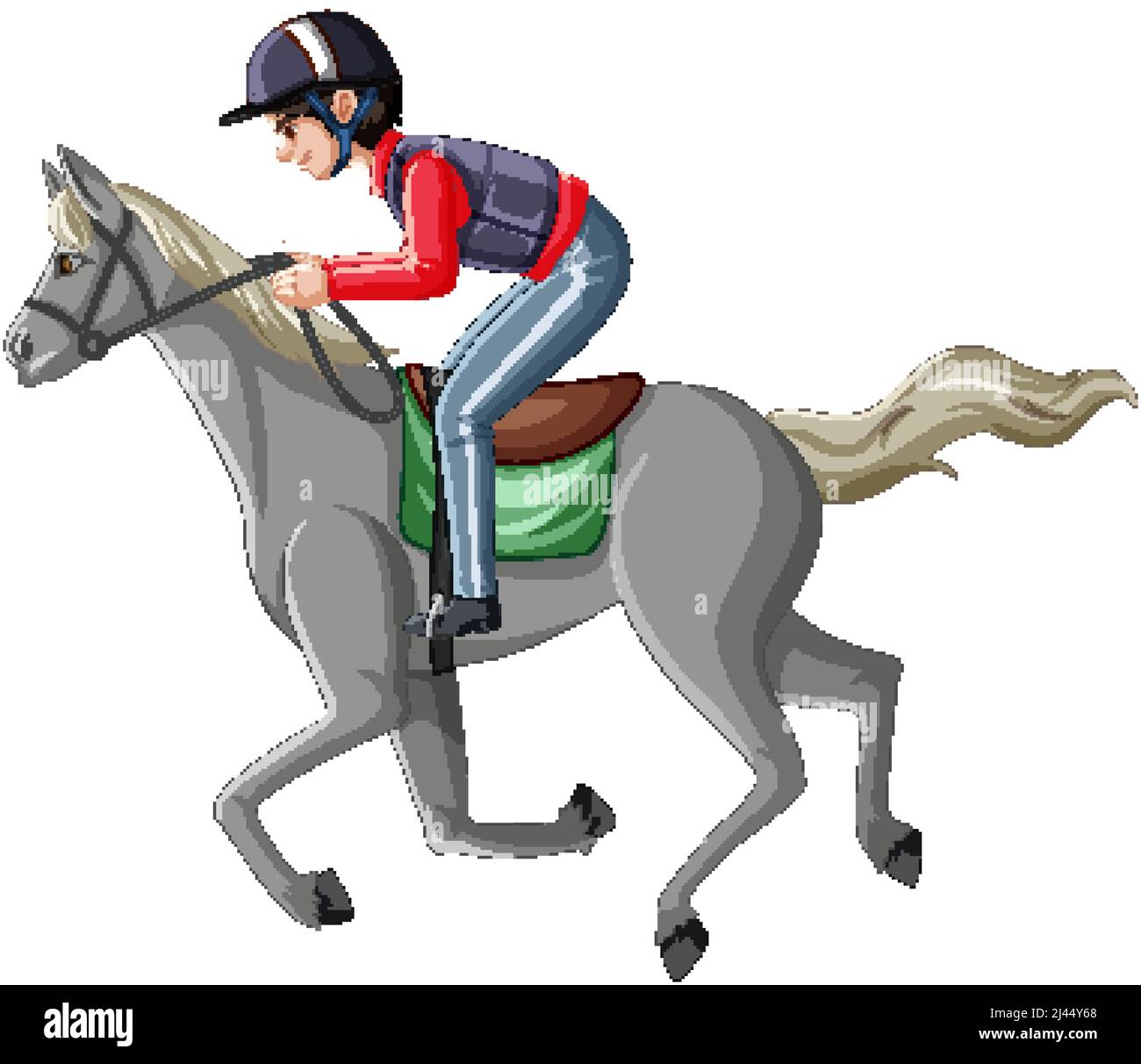 A man riding horse on white background illustration Stock Vector Image ...