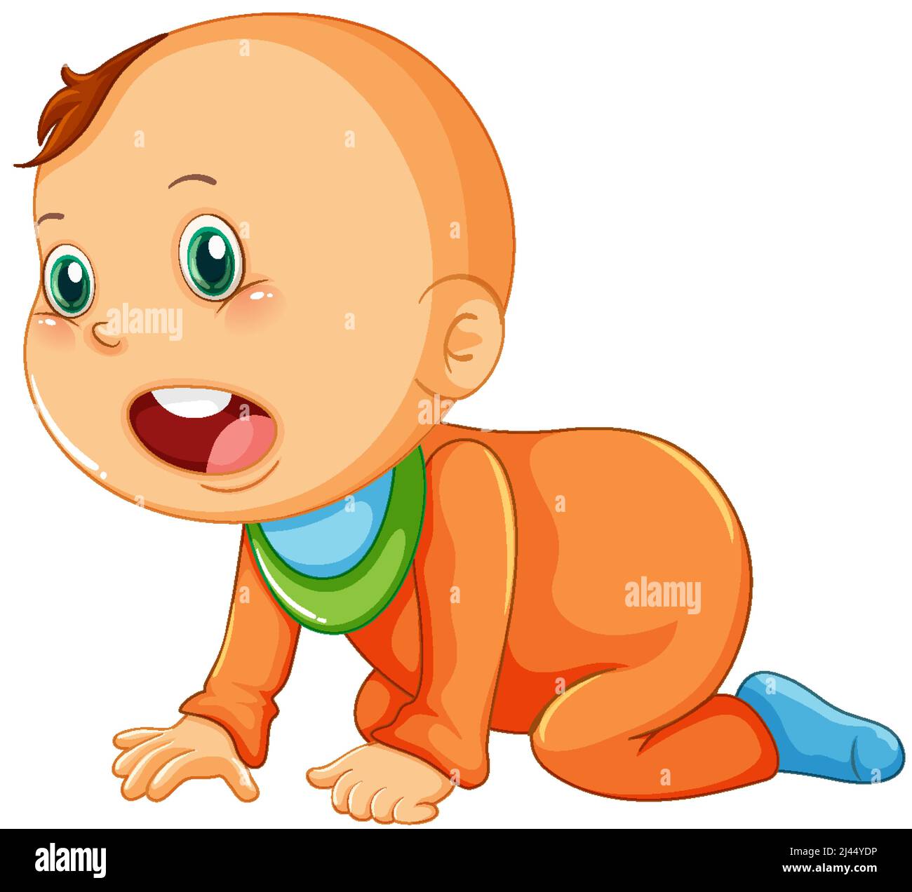 Cute baby crawling cartoon character illustration Stock Vector Image ...
