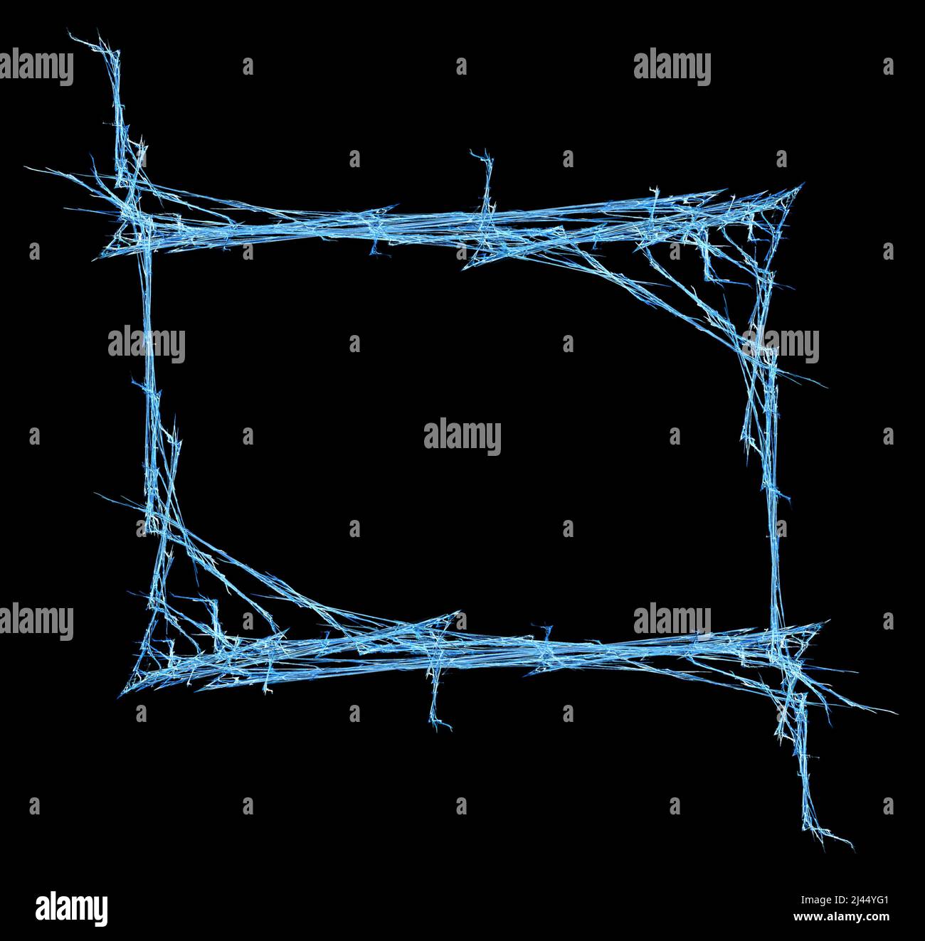 Ice shard frame corners shape abstract, horizontal, isolated, over ...