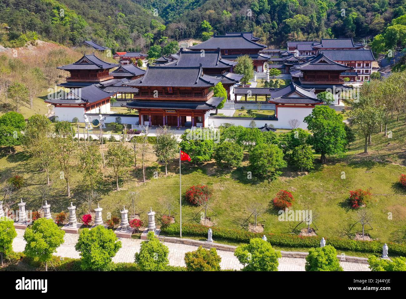 FUQING, CHINA - APRIL 6, 2022 - An aerial view shows a panoramic view ...