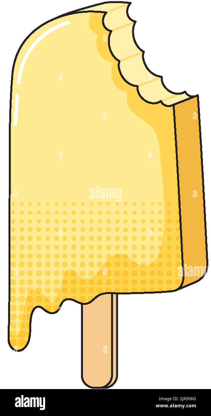 Yellow popsicle with bite mark illustration Stock Vector Image & Art ...