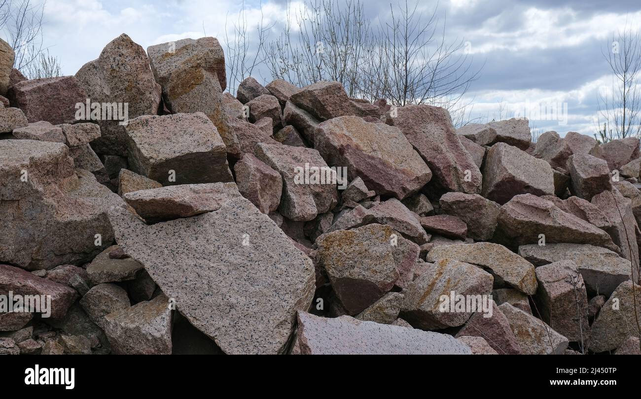 Quarry with mining and stone production Stock Photo - Alamy