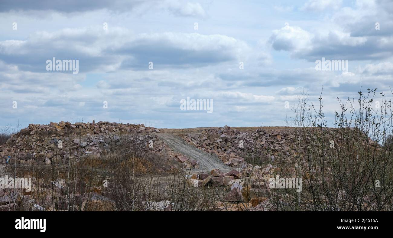 Quarry with mining and stone production Stock Photo - Alamy