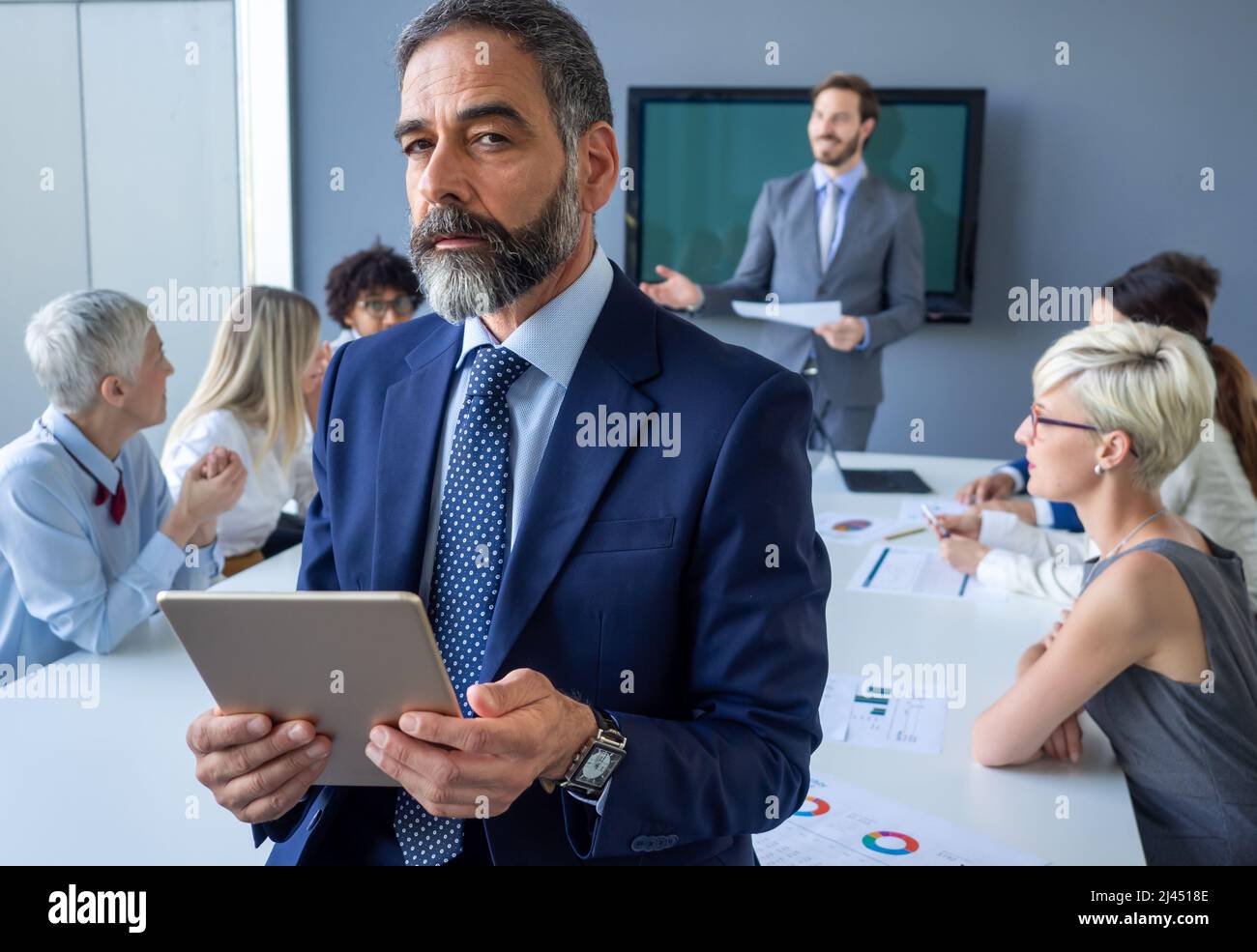 Corporate business team and manager in meeting. Business, people ...