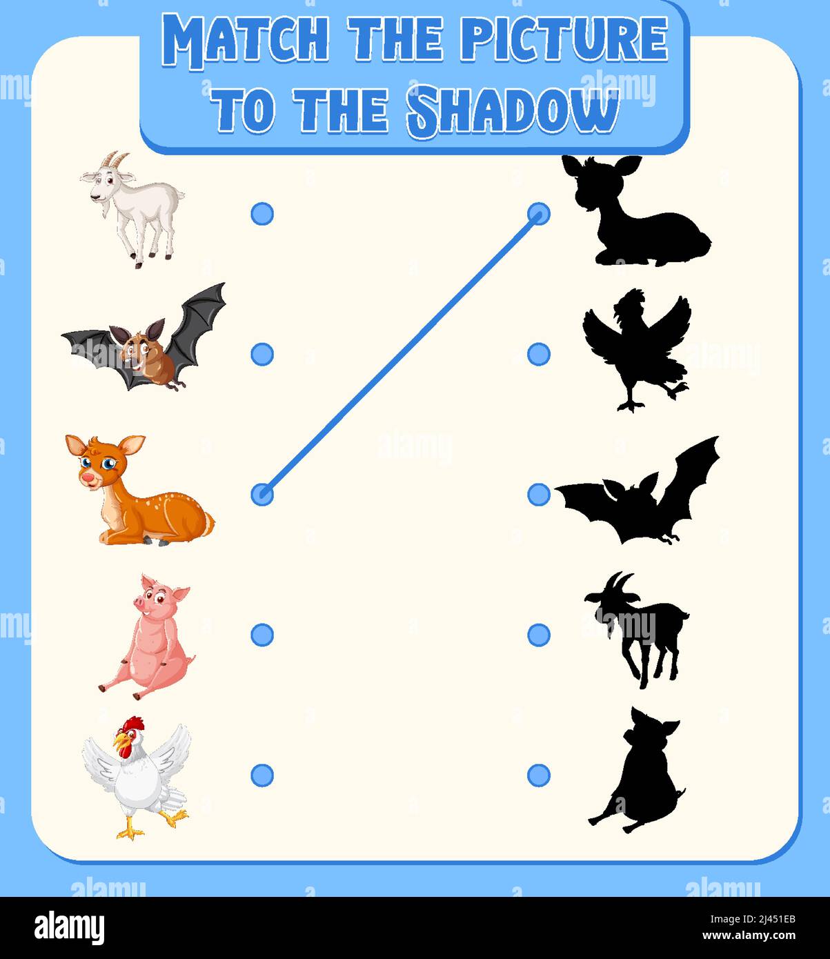 Shadow matching game template illustration Stock Vector Image & Art - Alamy