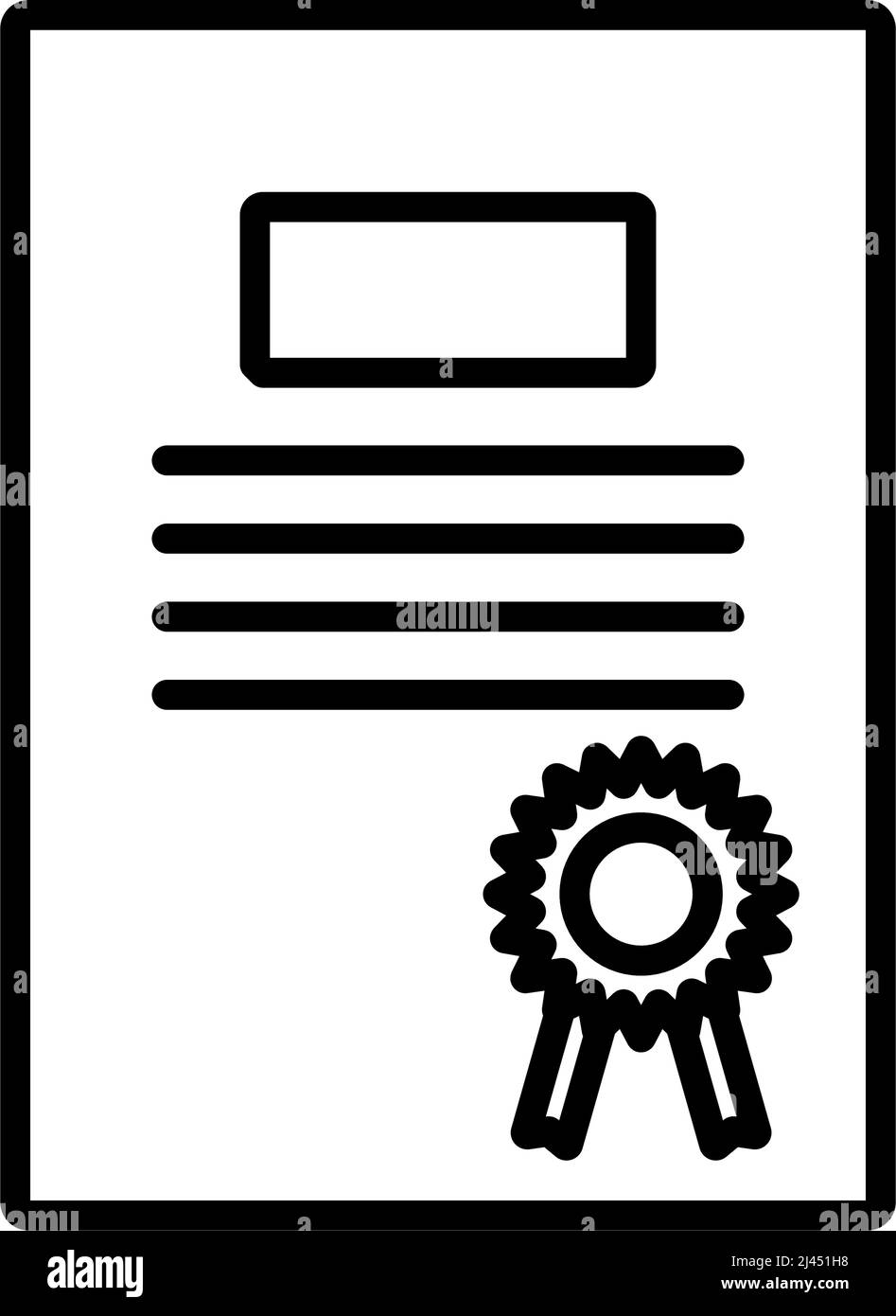 Diploma Icon. Bold outline design with editable stroke width. Vector ...