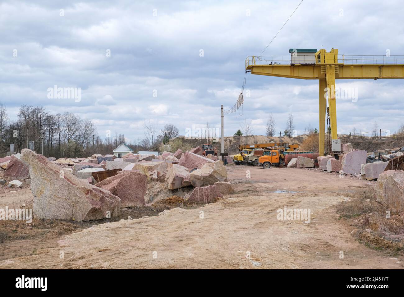 Quarry with mining and stone production Stock Photo - Alamy