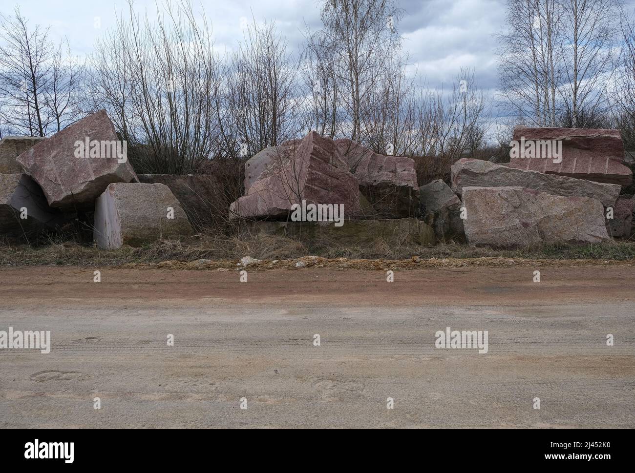 Quarry with mining and stone production Stock Photo - Alamy