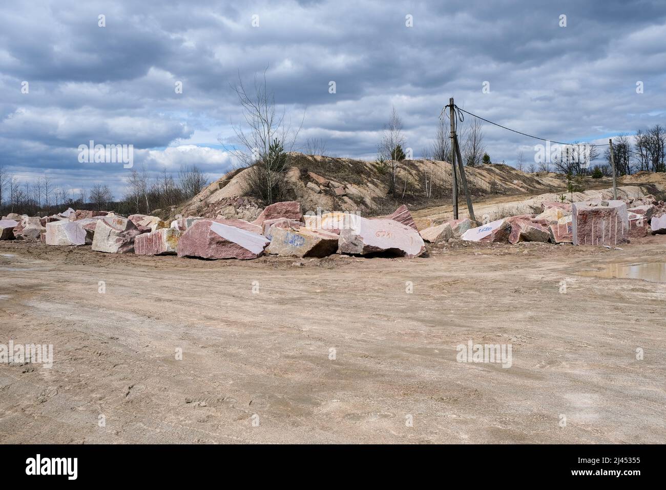 Quarry with mining and stone production Stock Photo - Alamy