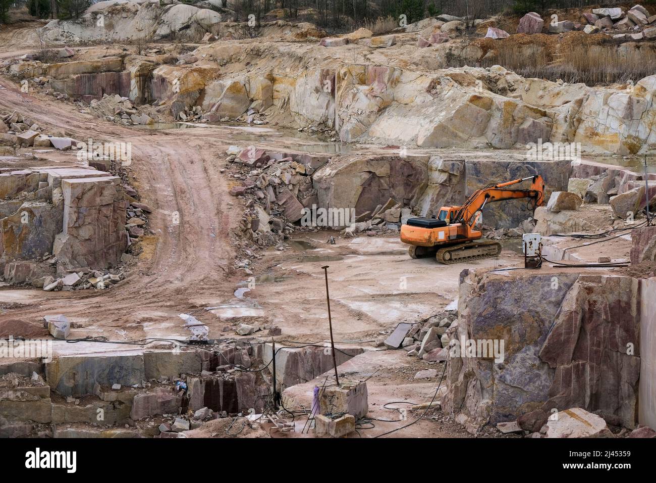 Quarry with mining and stone production Stock Photo - Alamy
