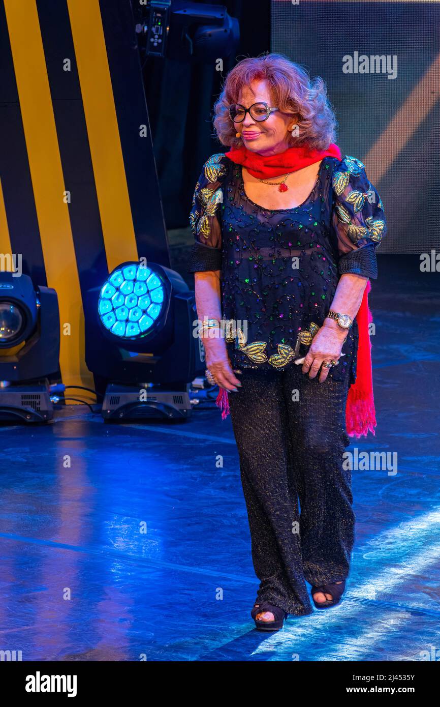 Lucia Altieri enters the stage during the San Remo Music Awards 2022 ...