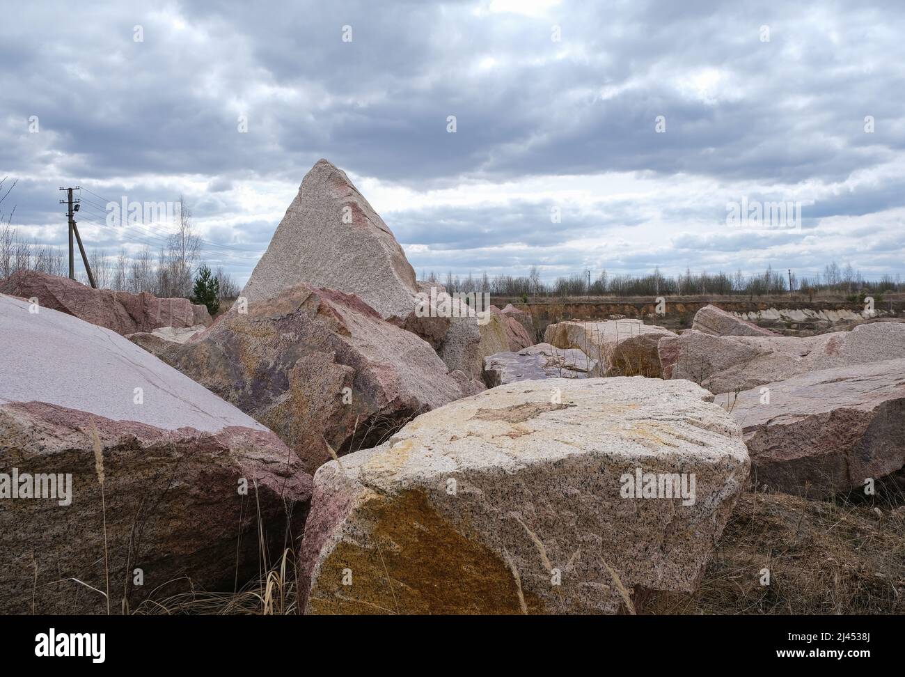 Quarry with mining and stone production Stock Photo - Alamy