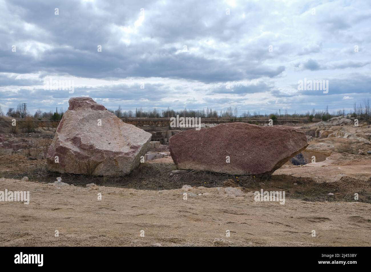 Quarry with mining and stone production Stock Photo - Alamy