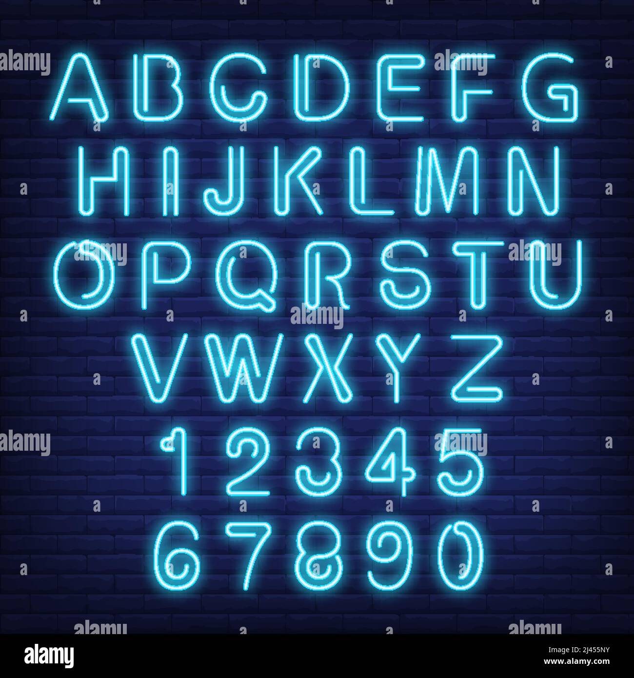 Neon figure font Stock Vector Images - Alamy