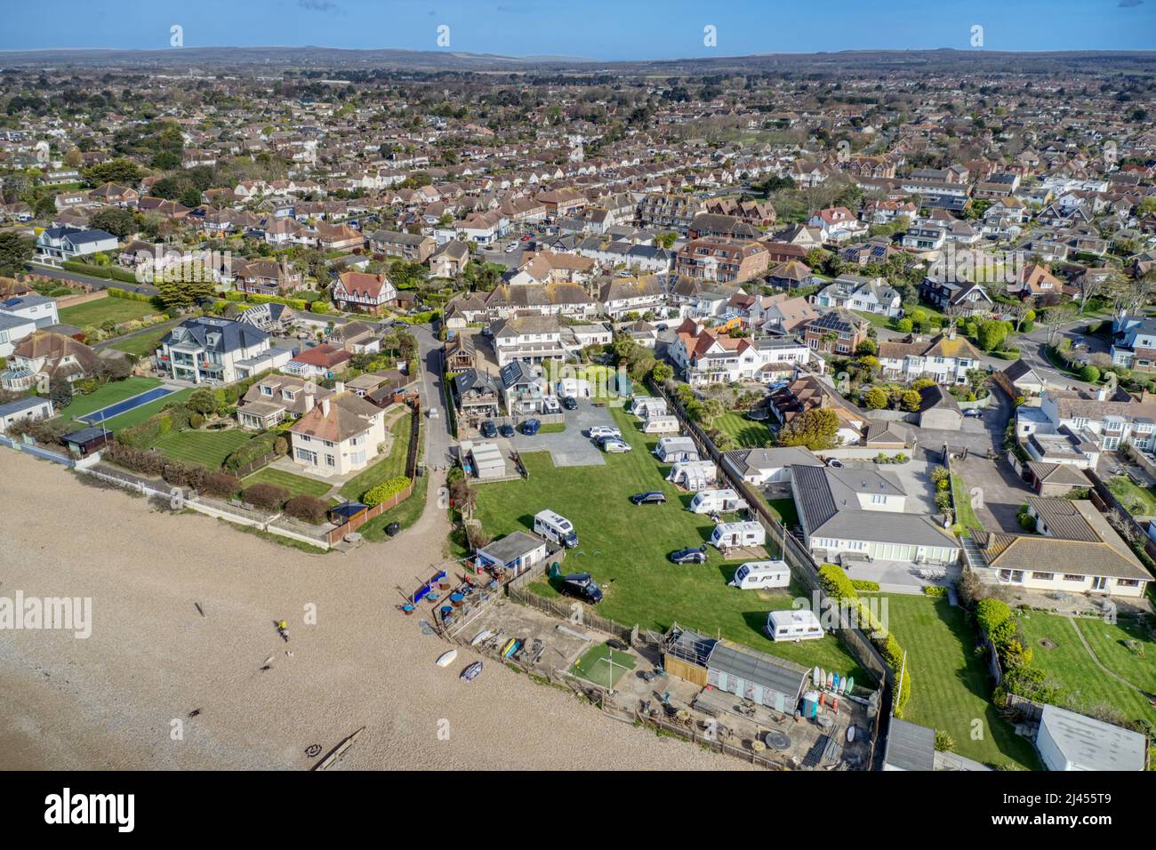 East Preston village Seafront and beach in West Sussex on the south ...