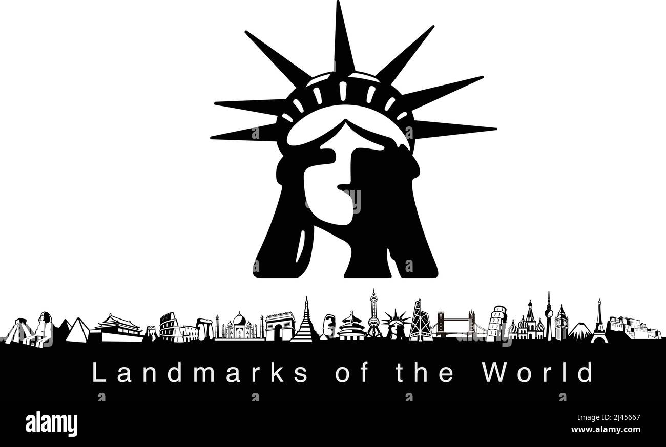 Famous place. famous Landmark icons of the world Stock Vector Image ...