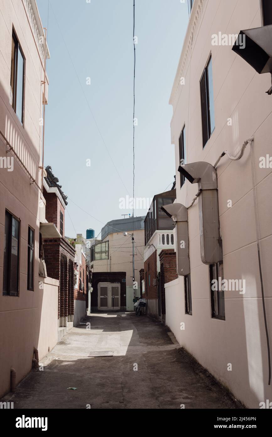 Haeundae city Haeridangil street old building in Busan, Korea Stock ...
