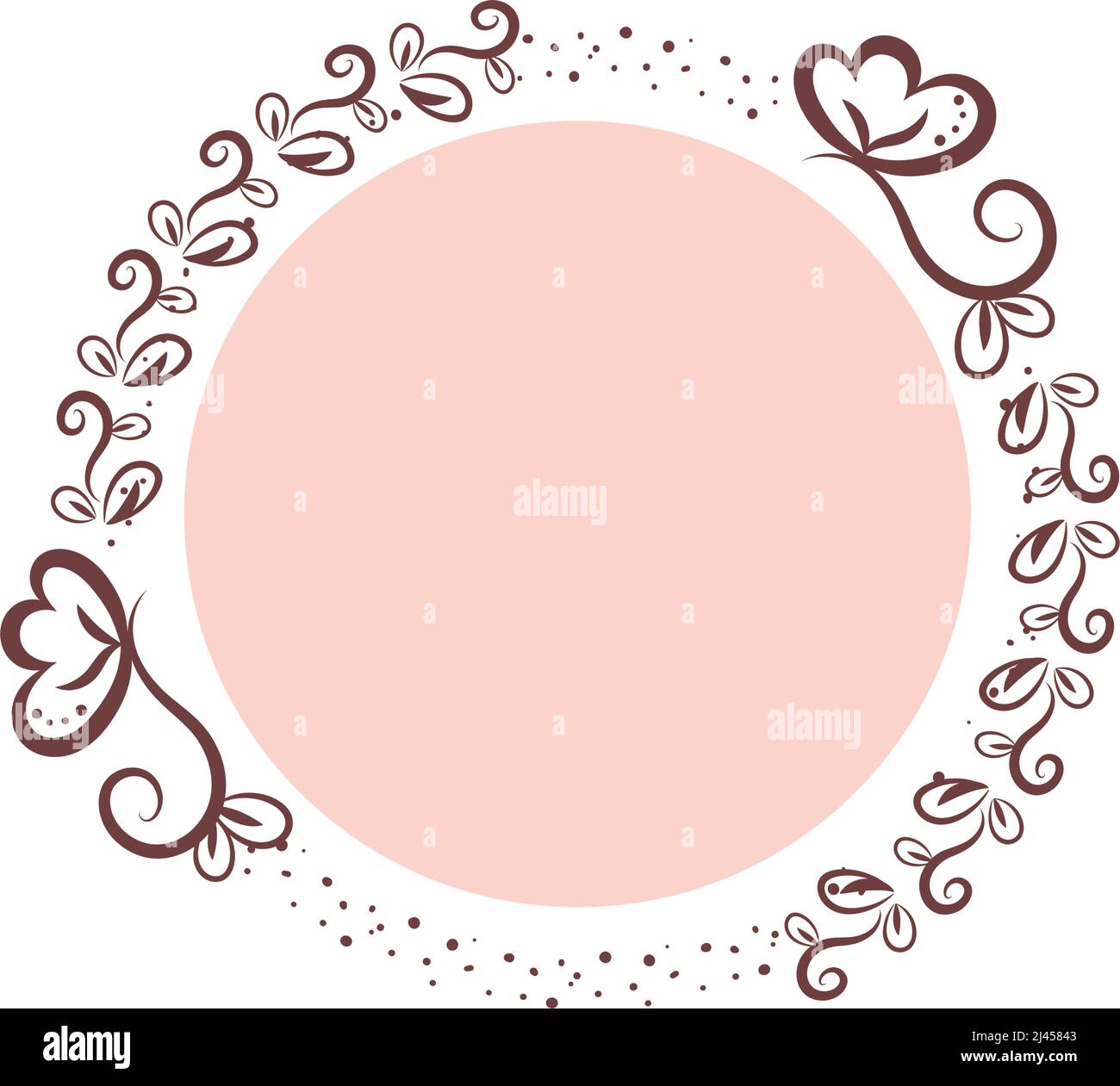 wedding circular frame with flowers Stock Vector Image & Art - Alamy